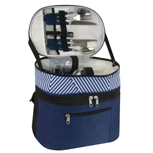 Unknown | Dining | Picnic Set For Two Blueblackwhite Insulated ...